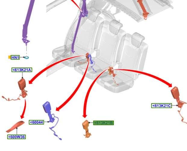 klamra pasa bezpieczeństwa Ford S-Max mk2 | Galaxy mk4 ® 2290748 Ford ...