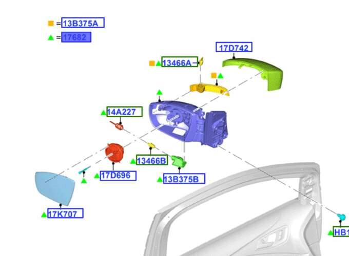 lusterko zewnętrzne LEWE Ford Kuga Mk2 bez BLIS OE: 2326051 Ford sklep, części do Forda