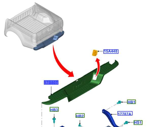 nakładka zderzaka tylnego Ford Ranger 2016 2021 ® 2349683 Ford sklep ...