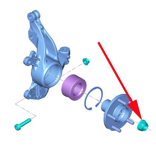 nakrętka piasty / przegubu Ford M22x1.5 mm - ® 2216529 Ford sklep ...