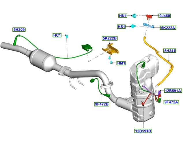 przewód czujnik ciśnienia różnicowego DPF Ford 1.5/1.6 oe 1882426 Ford ...