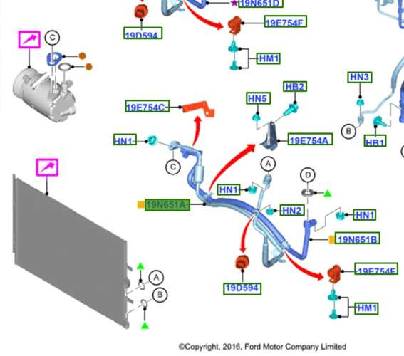 przewód klimatyzacji Ford Transit & Custom ® 2537331 Ford sklep, części ...