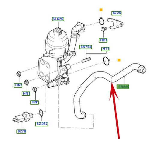przewód ukł. chłodzenia Ford 2.0 TDCI DW/DW10 Gates #1303493 Ford sklep ...