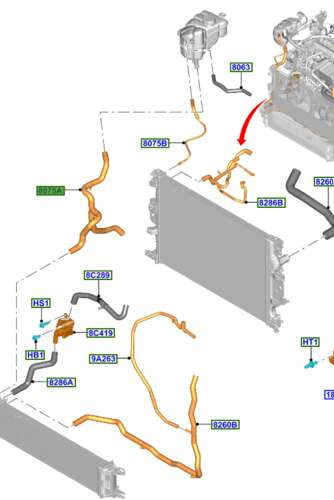 przewód układu chłodzenia Ford 2.0 EcoBlue TDCI - OE 2356738 Ford sklep ...