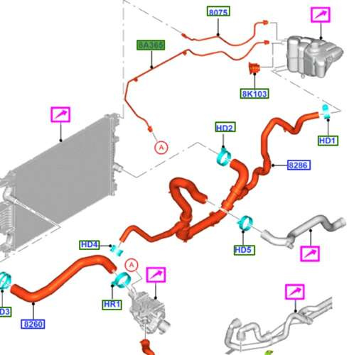 przewód zbiornika wyrównawczego Ford Mondeo V S-Max OE: 2012849 Ford ...