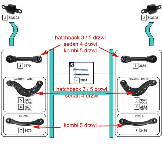 wahacz poprzeczny dolny prosty Ford Focus mk1 mk2 mk3 C-Max 1500111 ...